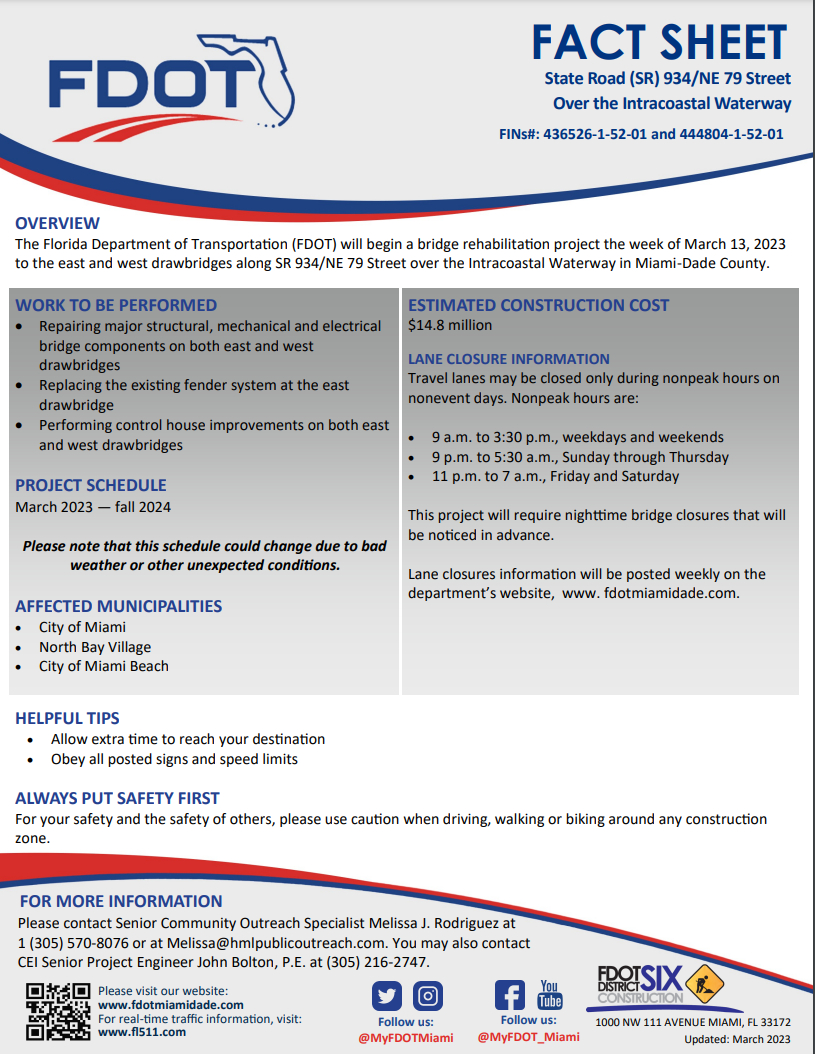 The Florida Department of Transportation (FDOT) will begin a bridge ...