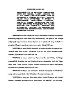 Ordinance No. 2021-002 Island Walk Design Criteria Standards – North ...