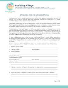 Site Plan Approval Application Form (0625024) – North Bay Village