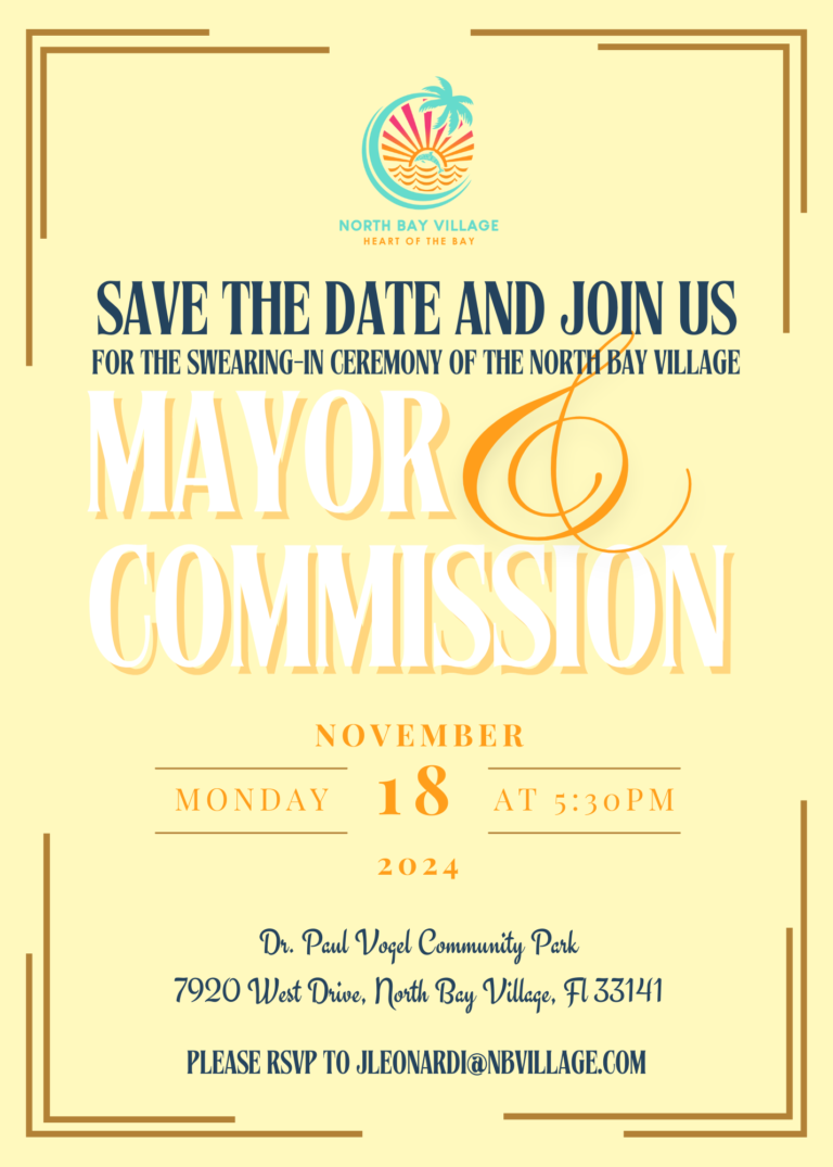 Join Us for the Swearing-In Ceremony of North Bay Village’s New Mayor ...