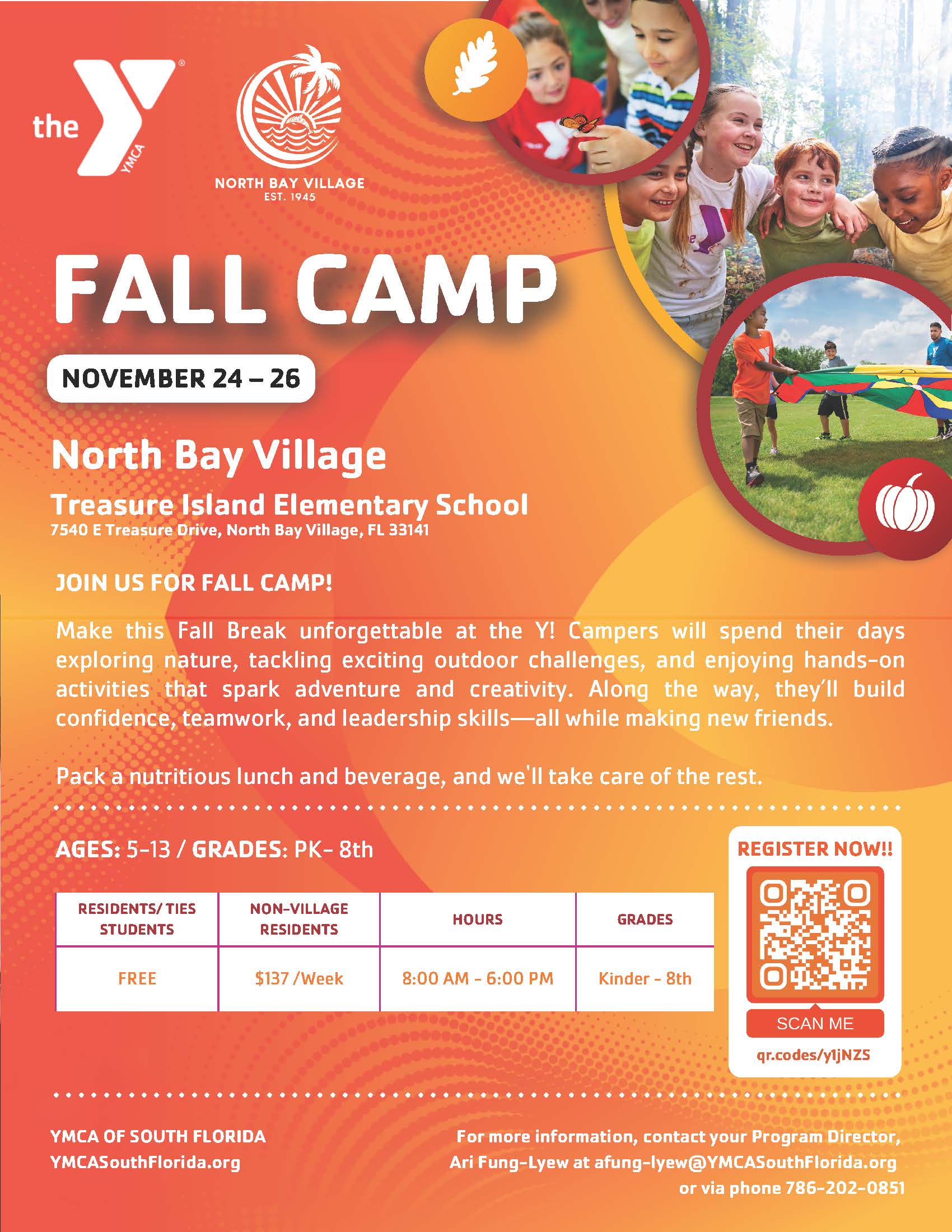 Join us for Fall Camp at Treasure Island Elementary School, November 24 ...